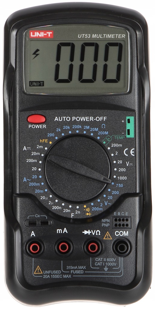 MIERNIK CYFROWY MULTIMETR UNIWERSALNY UNI-T UT-53 - 10452046597 - oficjalne archiwum Allegro