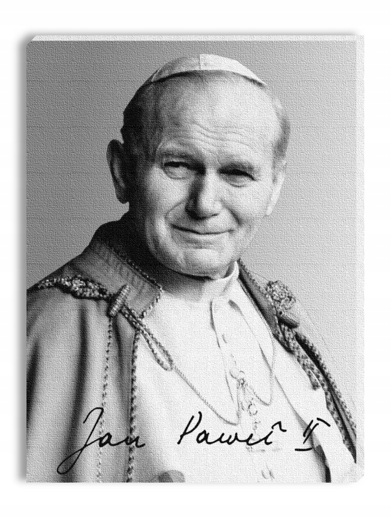 Duży czarno biały obraz płótno papież Jan Paweł II - 10446877844 ...