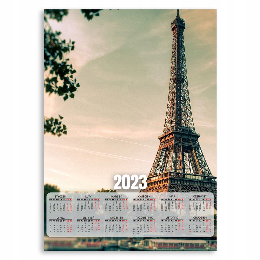KALENDARZ 2023 PLAKATOWY 50x70 WIEŻA EIFFLA WZORY - 12594012098 - oficjalne archiwum Allegro
