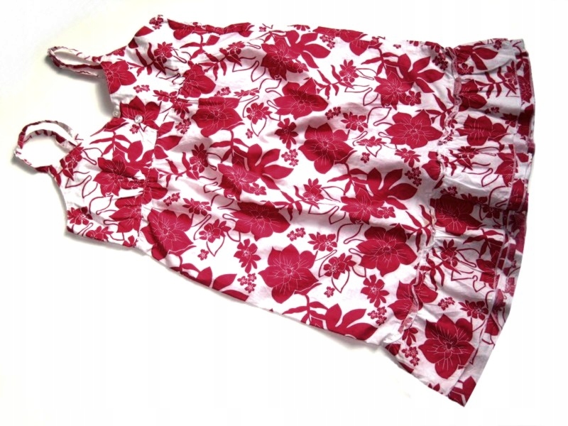 HM YOUNG sukienka tunika malinowe mega kwiaty 146 - 9167209791 ...