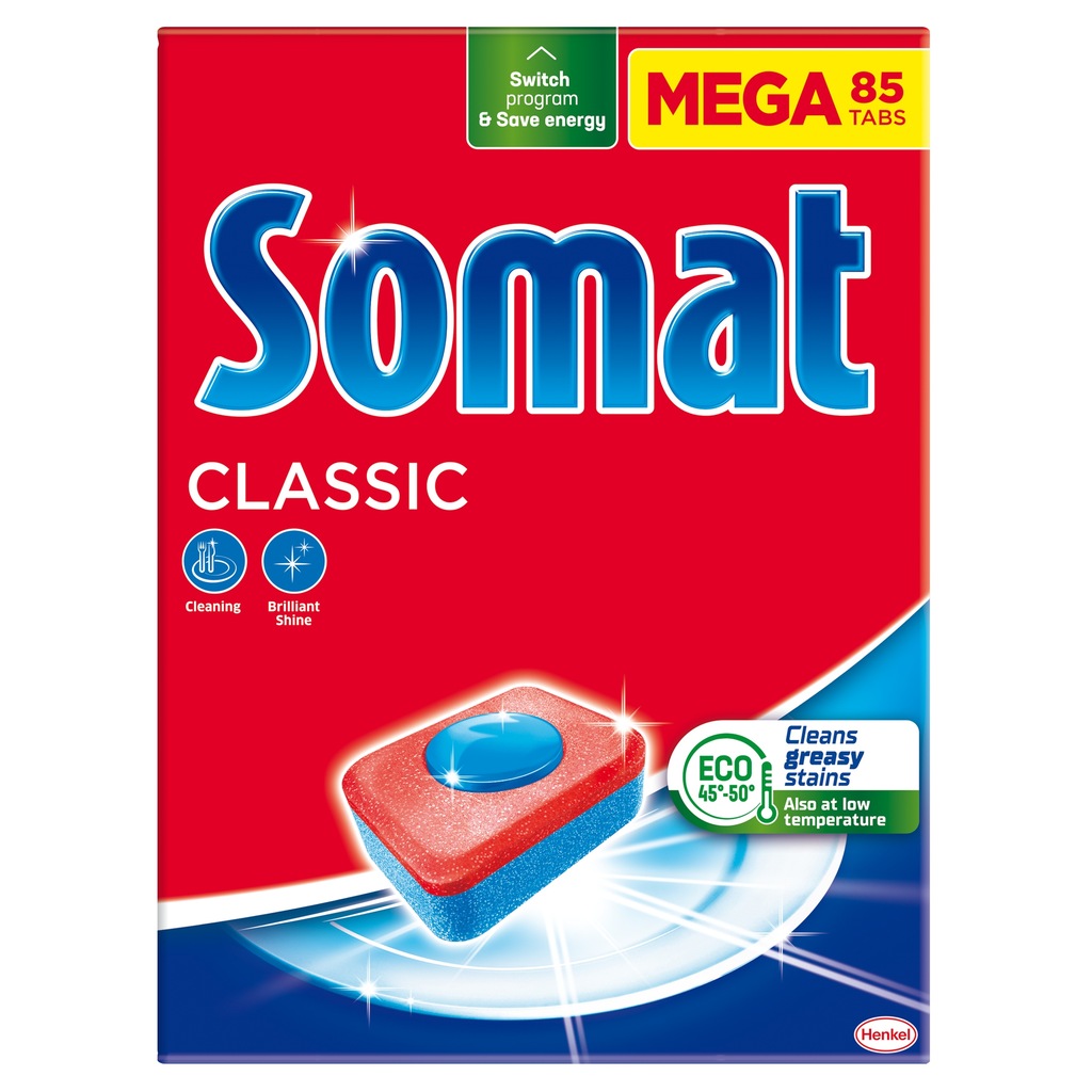Somat Tabletki do zmywarki Classic MEGA 85 sztuk Ochrona Szkła ...