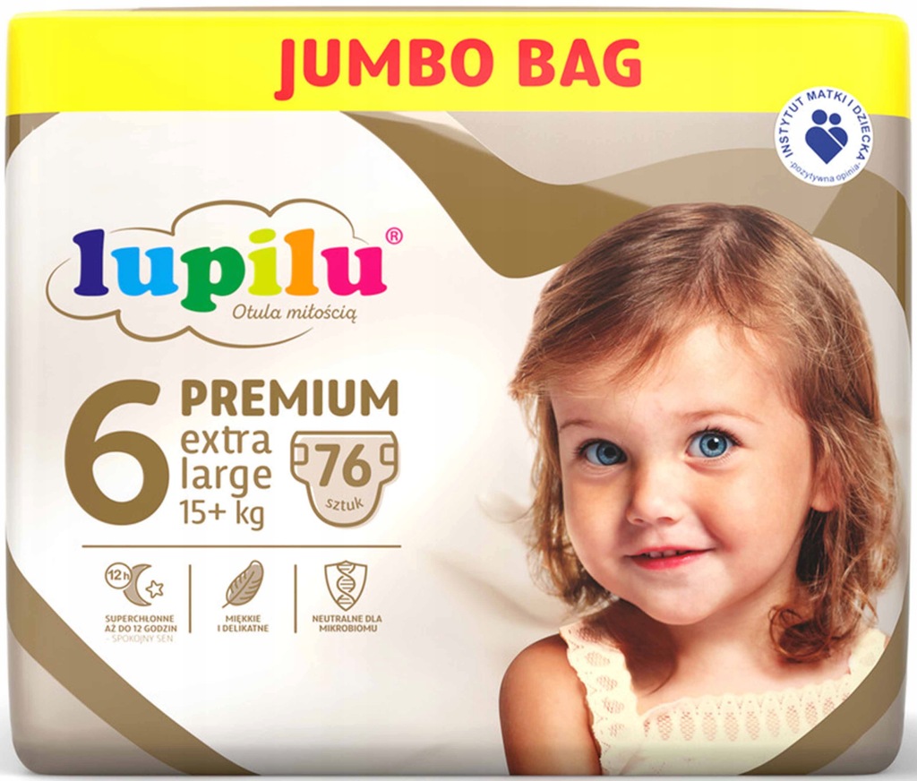 Pieluchy LUPILU Pieluszki 6 15kg+ 76szt PREMIUM 76 - 12788130664 ...