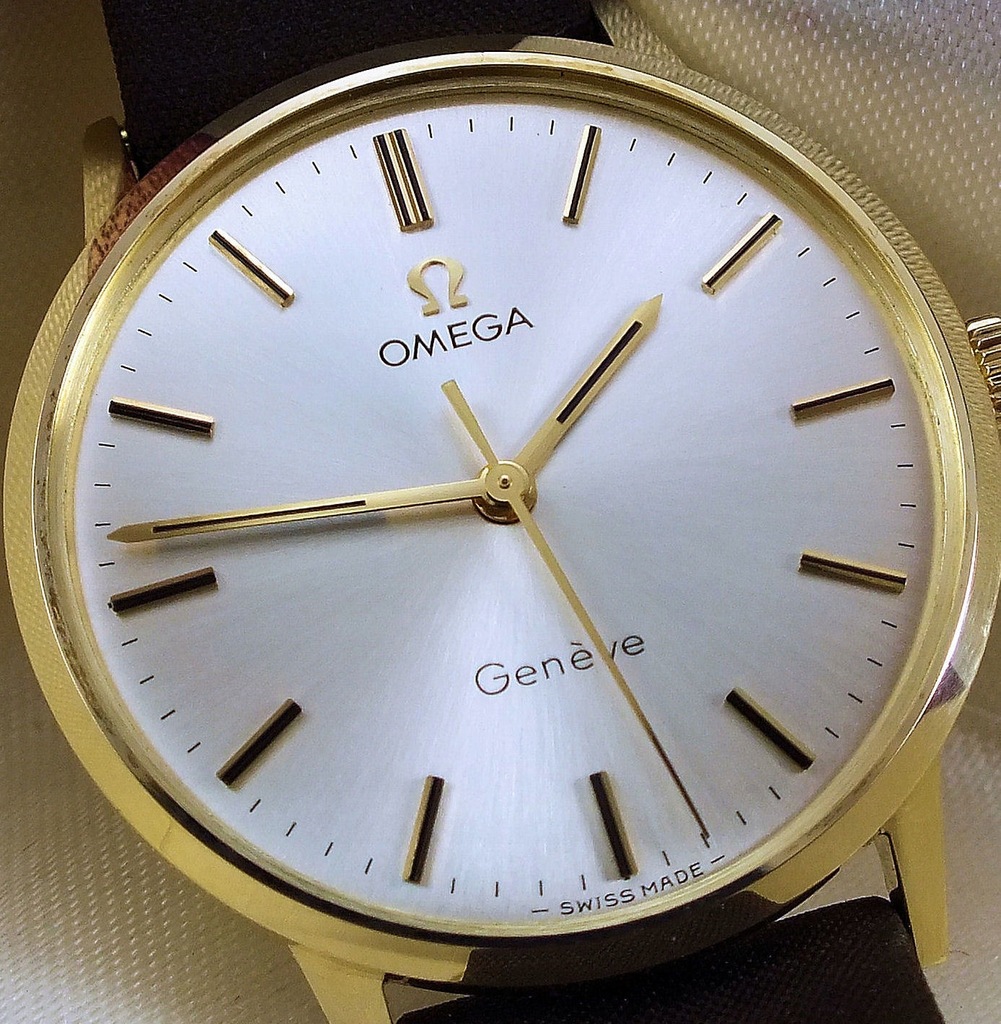 OMEGA 14K 585 Lite ZŁOTO zegarek IDEAŁ NIENOSZONY KOMPLET PASEK KLAMRA ...