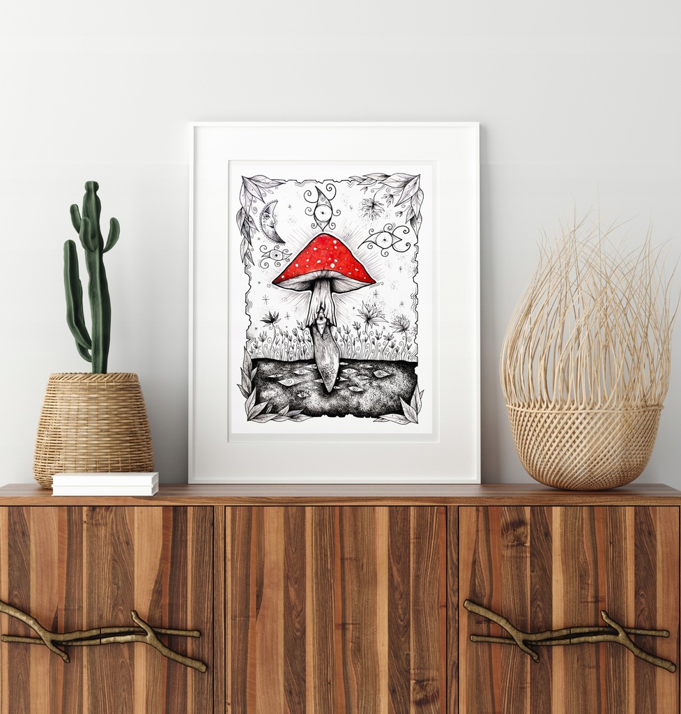 Plakat | Muchomor | Print | Rysunek | Grafika | A4 - 11295822811 ...