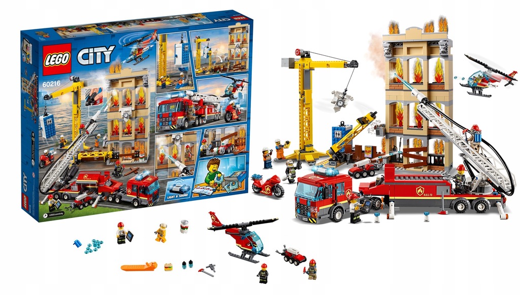 DUŻY ZESTAW LEGO CITY STRAŻ POŻARNA WÓZ STRAŻACKI - 11545616231 ...