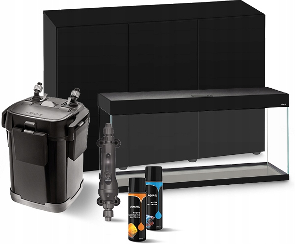AQUAEL AKWARIUM I SZAFKA OPTISET CZARNY 240+GRATIS - 13918002755 - oficjalne archiwum Allegro
