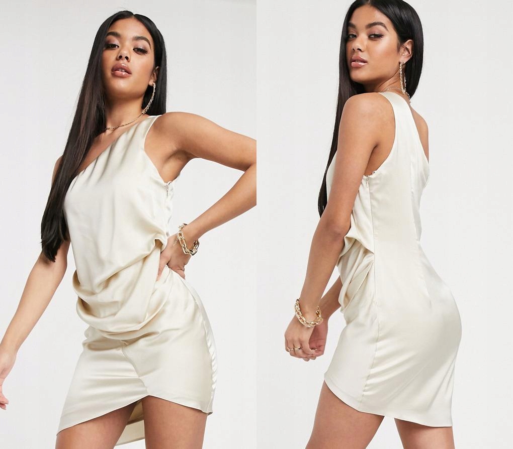 ASO DESIGN ASYMETRYCZNA SUKIENKA JEDNO RAMIĘ (40) - 10132860780 ...