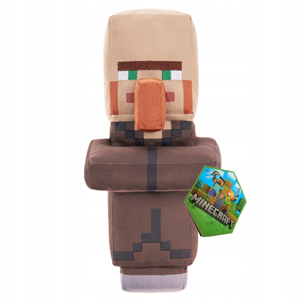 MINECRAFT FILM MASKOTKA VILLAGER 32 CM OSADNIK ORYGINALNY PLUSZAK ...