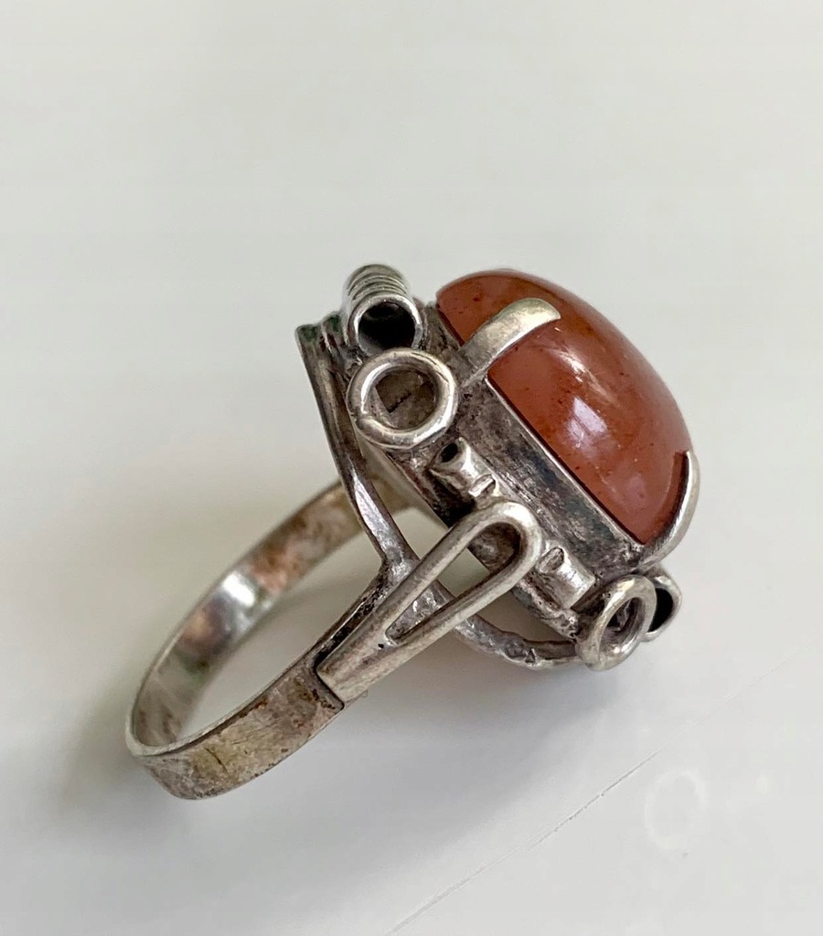 Srebrny Pierścionek Czesław Skrzypczak PRL - 13782740722 - oficjalne archiwum Allegro