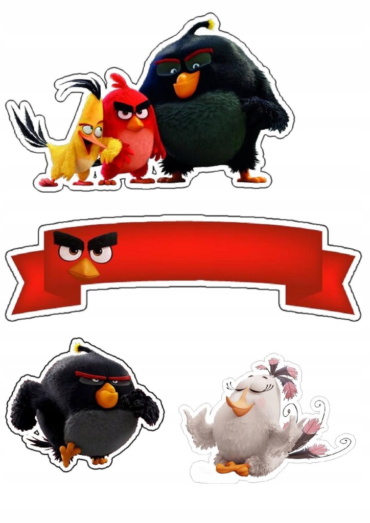 OPŁATEK NA TORT TOPPER ANGRY BIRDS POSTACIE - 12534422692 - oficjalne ...