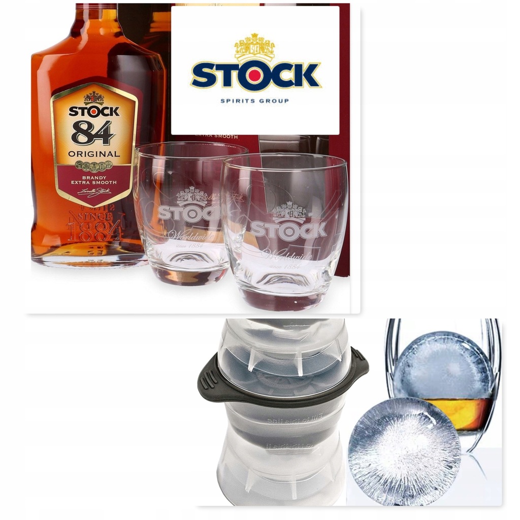 STOCK 84 brandy szklanka 2szt ITALIA + kula lodowa - 13374000092 - oficjalne archiwum Allegro