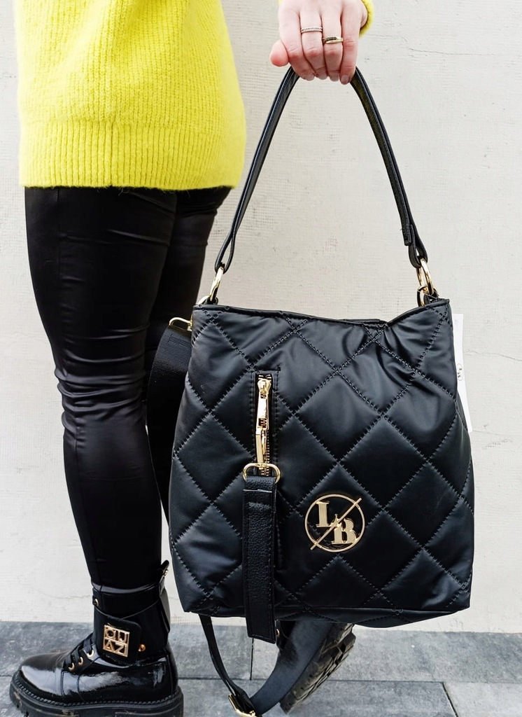 Laura Biaggi Mała Shopper z Kieszonką Czarna - 13855411920 - oficjalne archiwum Allegro