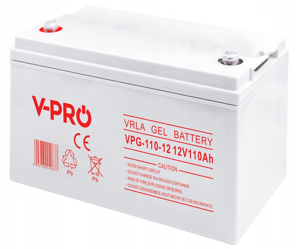 Akumulator ŻELOWY VPRO SOLAR 12V 110Ah MOCNY VOLT - 12335481572 - oficjalne archiwum Allegro