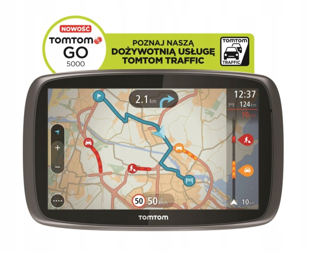 Nawigacja samochodowa TomTom 4FL50 DOŻYWOTNIE MAPY WBUDOWANA KARTA SIM ...