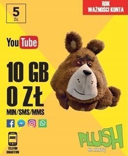 Karta Startowa Plush Na Kartę 5 Rozmowy Smsy i 1GB - 7656588279 ...
