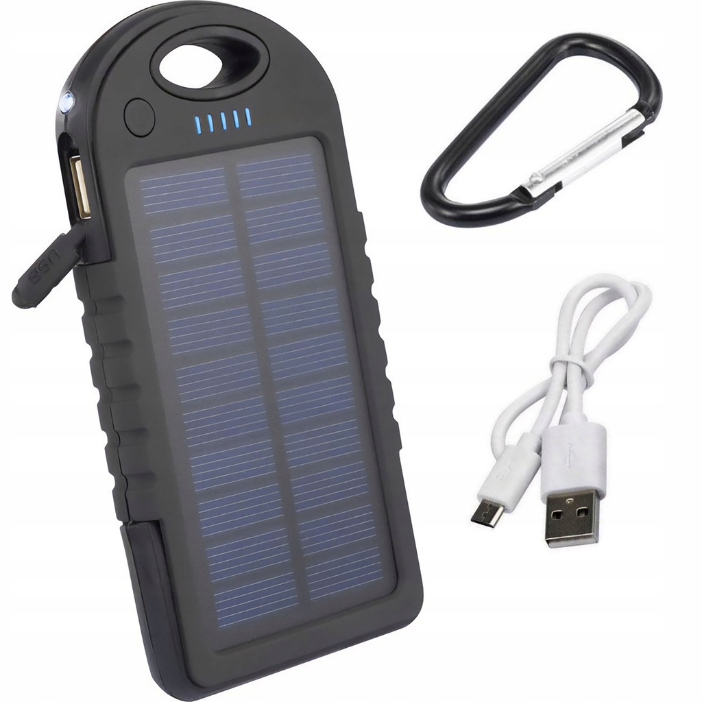 SOLARNY POWER BANK 5000mAh 2xUSB LATARKA PowerBank - 11881005756 ...