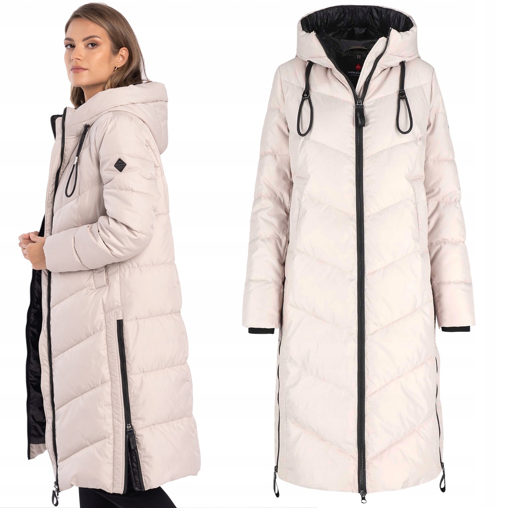 DAMSKI DŁUGI PIKOWANY PŁASZCZ VOLCANO J-MONACO M - 14316601728 ...