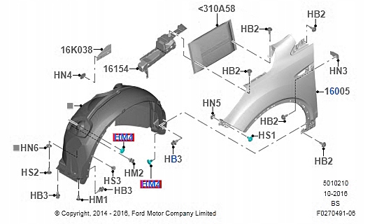 SPINKA KOŁEK NADKOLA FORD KUGA MK2 ESCAPE CUSTOM - 7736273615 ...