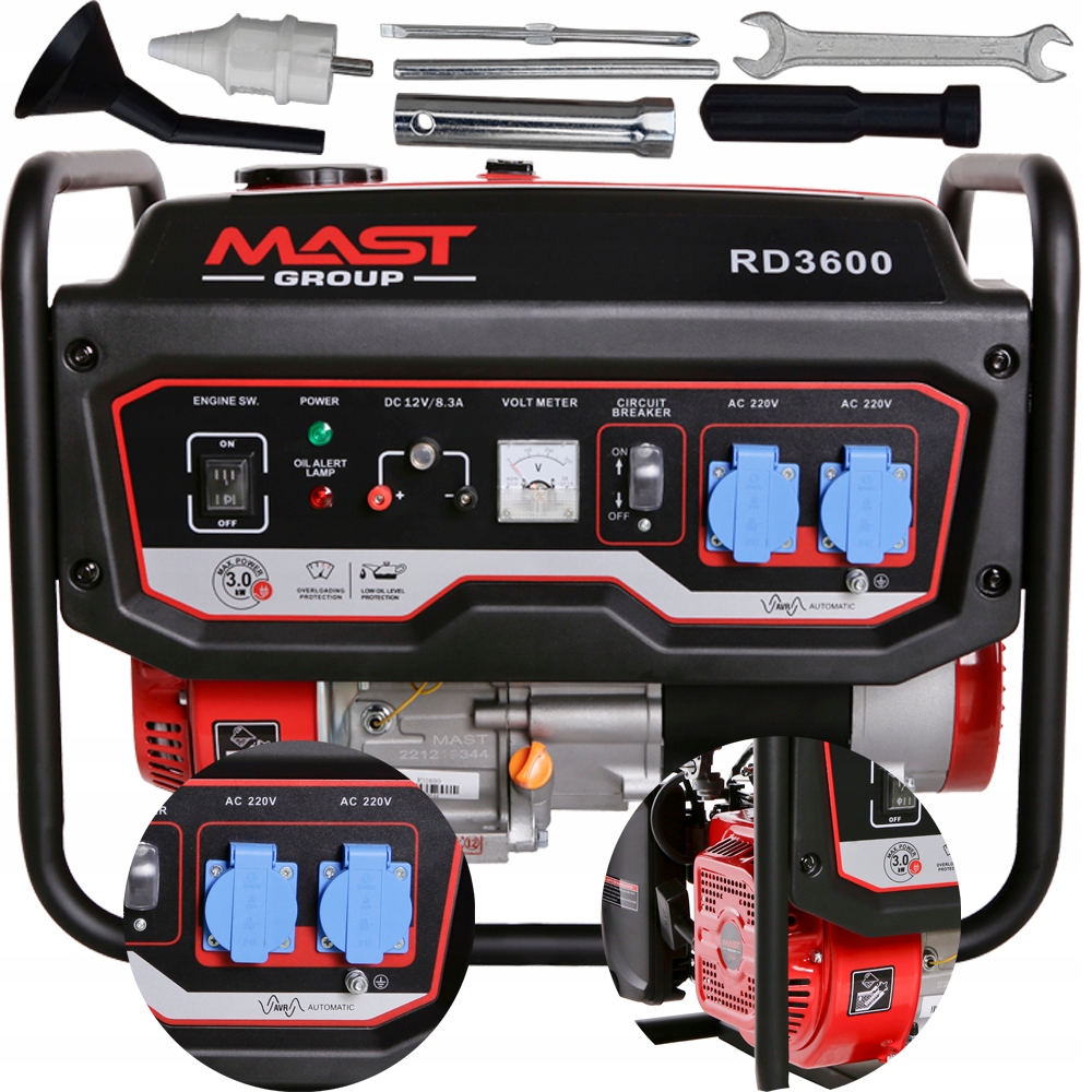 AGREGAT GENERATOR PRĄDU PRĄDOTWÓRCZY 3600 OLEJ AVR METCOR 3kW ...