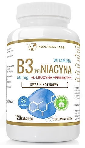 NIACYNA WITAMINA B3 (PP) 50MG KWAS NIKOTYNOWY 120K - 12597584495 ...