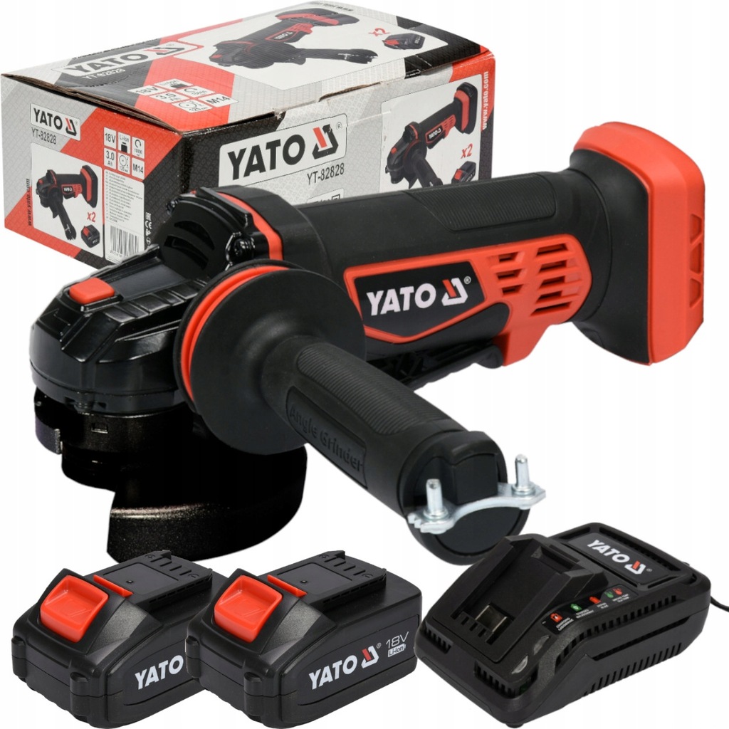 Szlifierka kątowa aku 125 YATO 18V YT-82828 2x3Ah - 11816380692 - oficjalne archiwum Allegro
