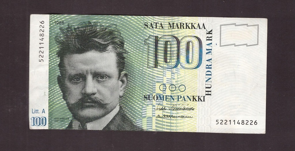 Finlandia - banknot - 100 Markkaa 1986 rok - BCM - 13905282985 ...