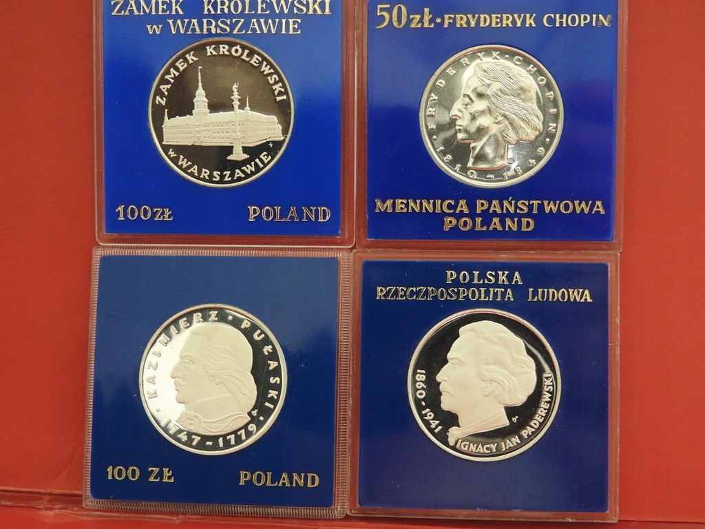 ZESTAW 4 MONET 1X50ZŁ +3X 100ZŁ,MENNICZE - 15070005410 - oficjalne archiwum Allegro