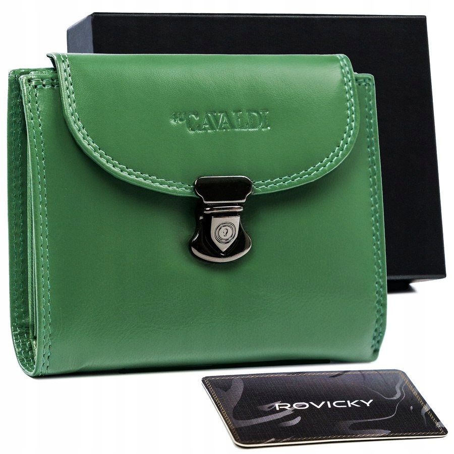 Portfel damski ze skóry naturalnej zamykany klapką - 13643222278 ...