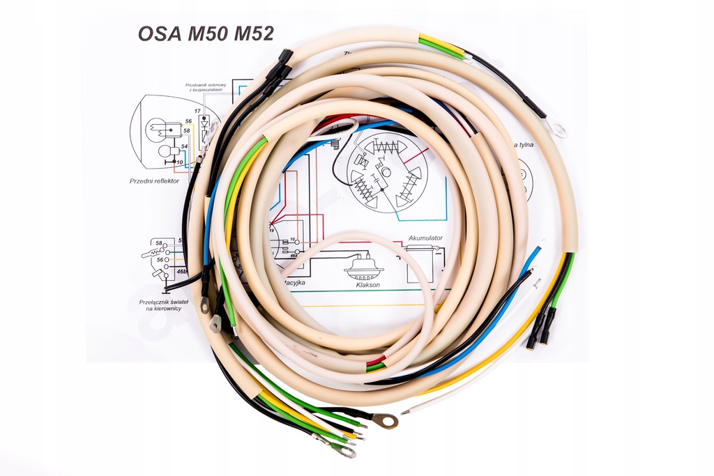 INSTALACJA ELEKTRYCZNA OSA M50 M52 WIĄZKA KREMOWA - 13094330770 ...