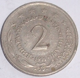 2 dinary Jugosławia Socjalistyczna moneta 1971 rok - 13223159195 ...
