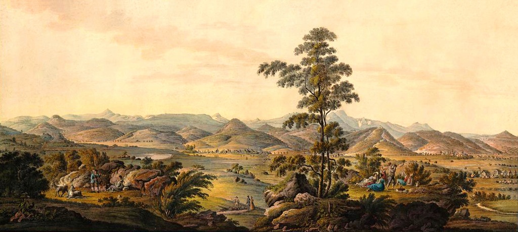 Karkonosze - Riesengebirge - panorama -1830 repro. - 11358325692 - oficjalne archiwum Allegro