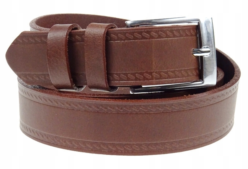 Pasek męski skórzany POLSKI KLASYCZNY brąz 110 cm - 11502023110 ...
