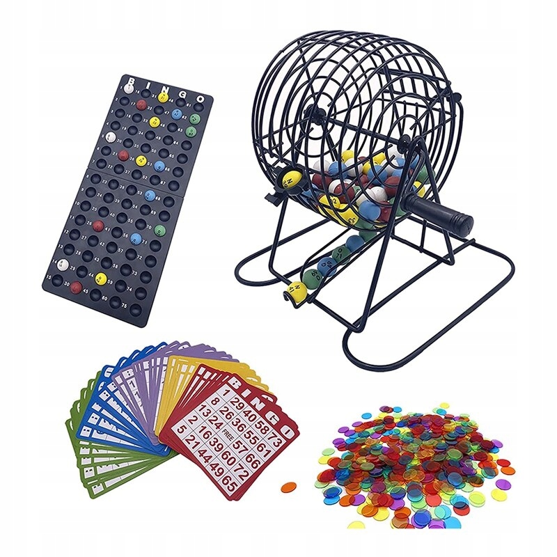 Deluxe gra Bingo zestaw z 6 Cal Bingo Cage, Bingo - 12212317831 ...