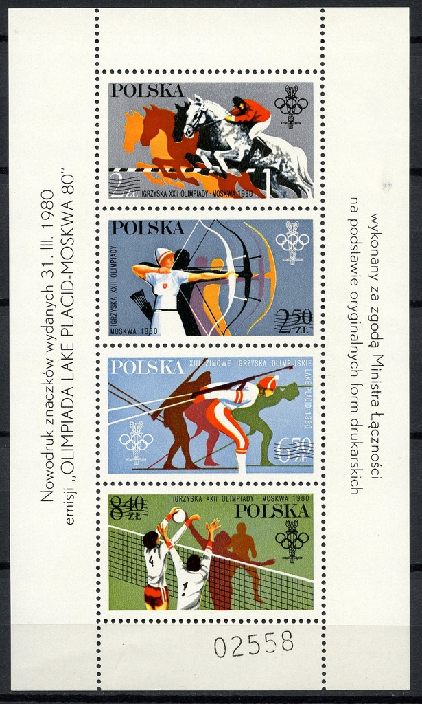 Polska** Fi. 2526-2529 ND Olimpiada Lake Placid - Moskwa 80 ...