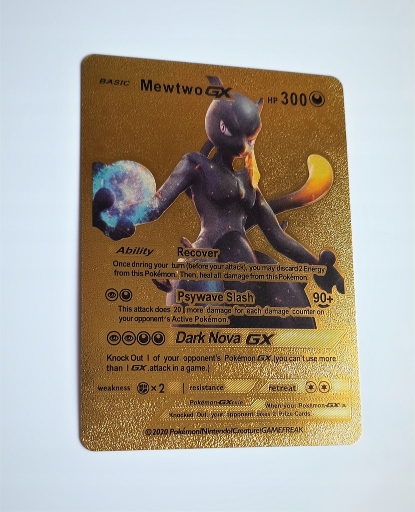 Karta Pokemon Shadow Mewtwo GX Karta Gold - 12824908924 - oficjalne ...
