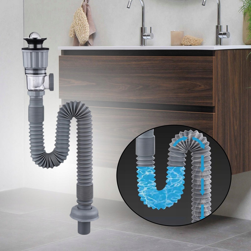 Bathroom Sink Drain Set Drain Pipe and Drain Stopper Set 2 in 1 ...