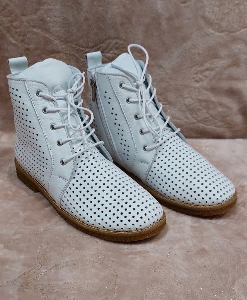 ANDREA CONTI SKÓRZANE AŻUROWE BUTY ZA KOSTKĘ 36 - 13613937949 ...