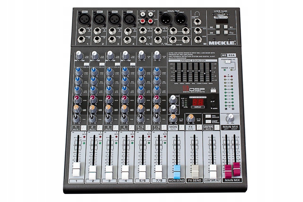 Mikser estradowy, ME82A DSP, BLUETOOTH, USB MICKLE - 12440399522 ...