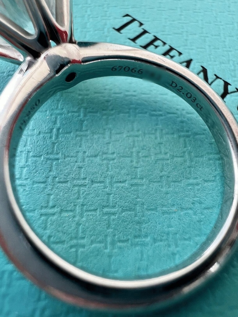 pierścionek zaręczynowy Tiffany platyna diament 2c - 12575241287 ...