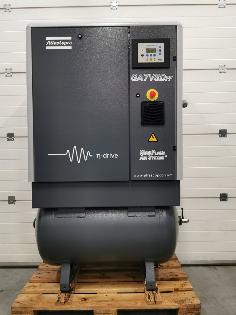 KOMPRESOR ŚRUBOWY 7.5KW +FALOWNIK ATLAS COPCO GA7VSD SPRĘŻARKA ...