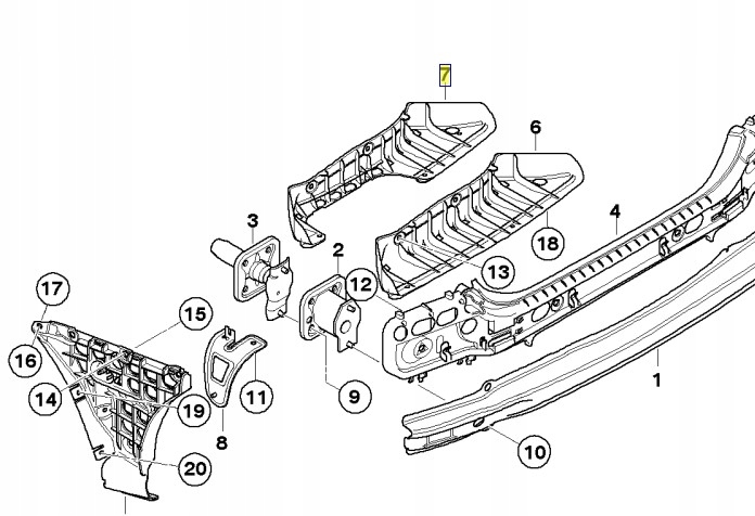 Prowadnica zderzaka tył BMW 5 E60 Hak - 9999772817 - oficjalne archiwum ...