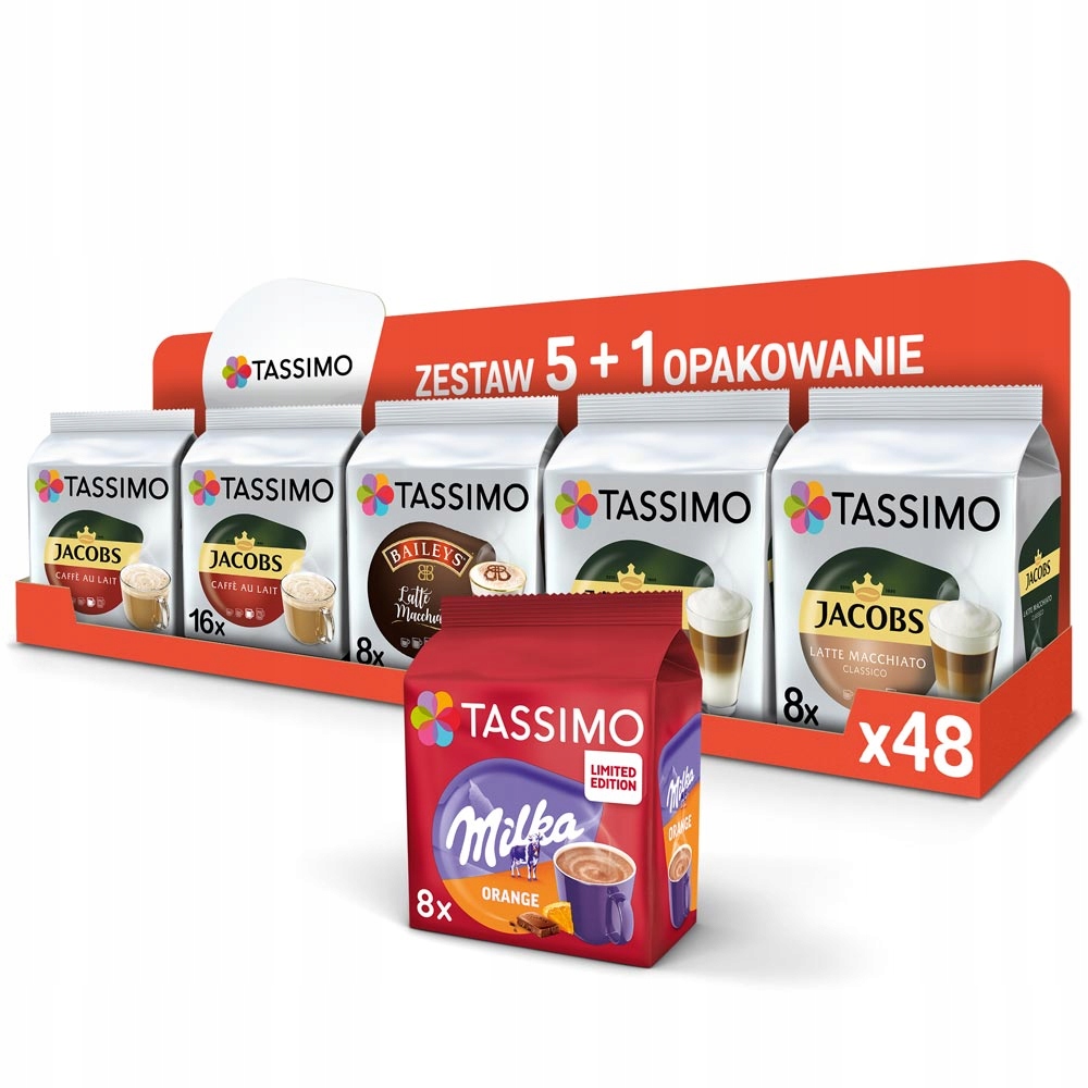 Kapsułki Tassimo kawy białe, napój Milka, zestaw 5+1 GRATIS ...
