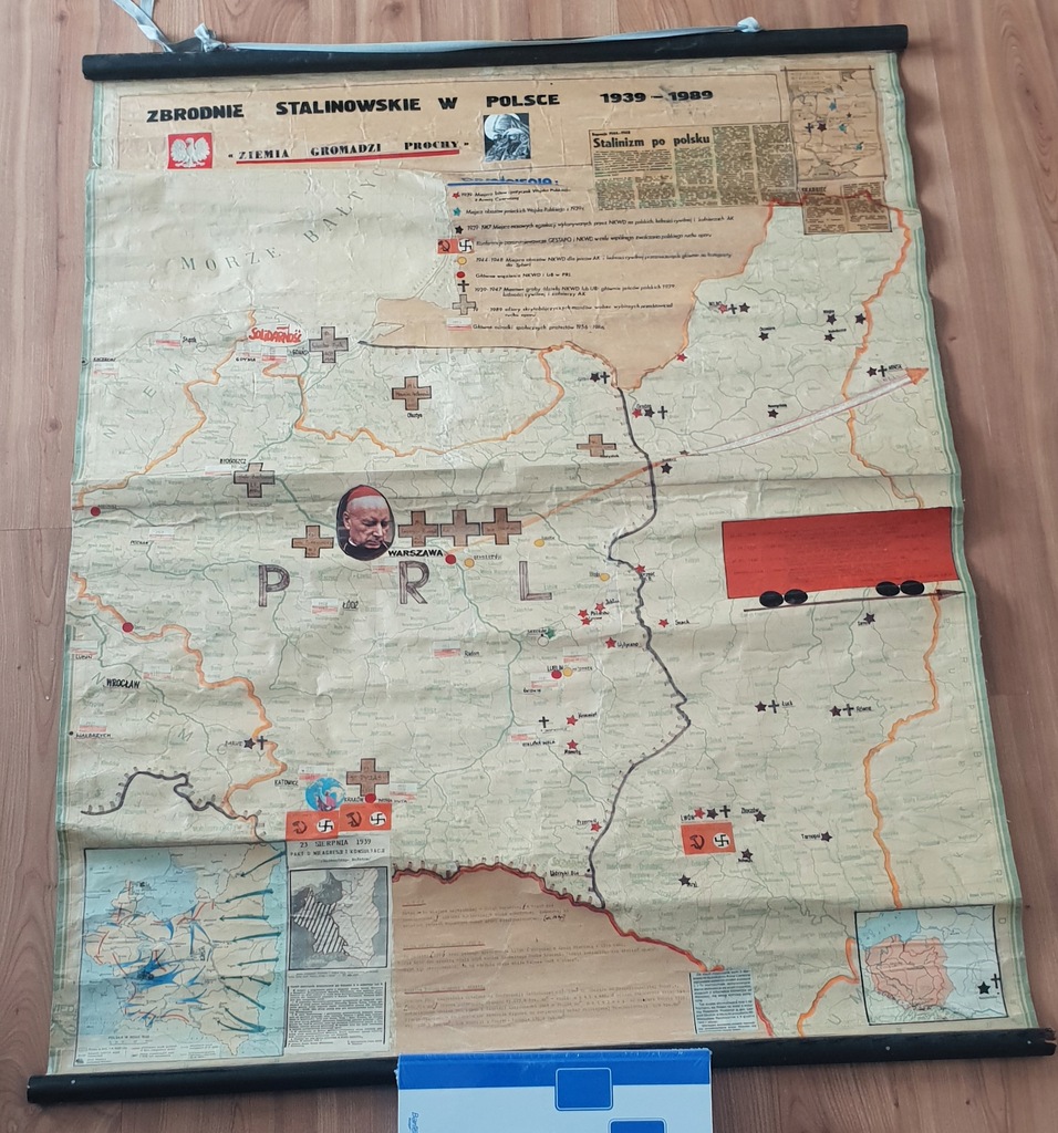 MAPA SZKOLNA ZBRODNIE STALINOWSKIE W POLSCE 1939 - 13231498792 ...