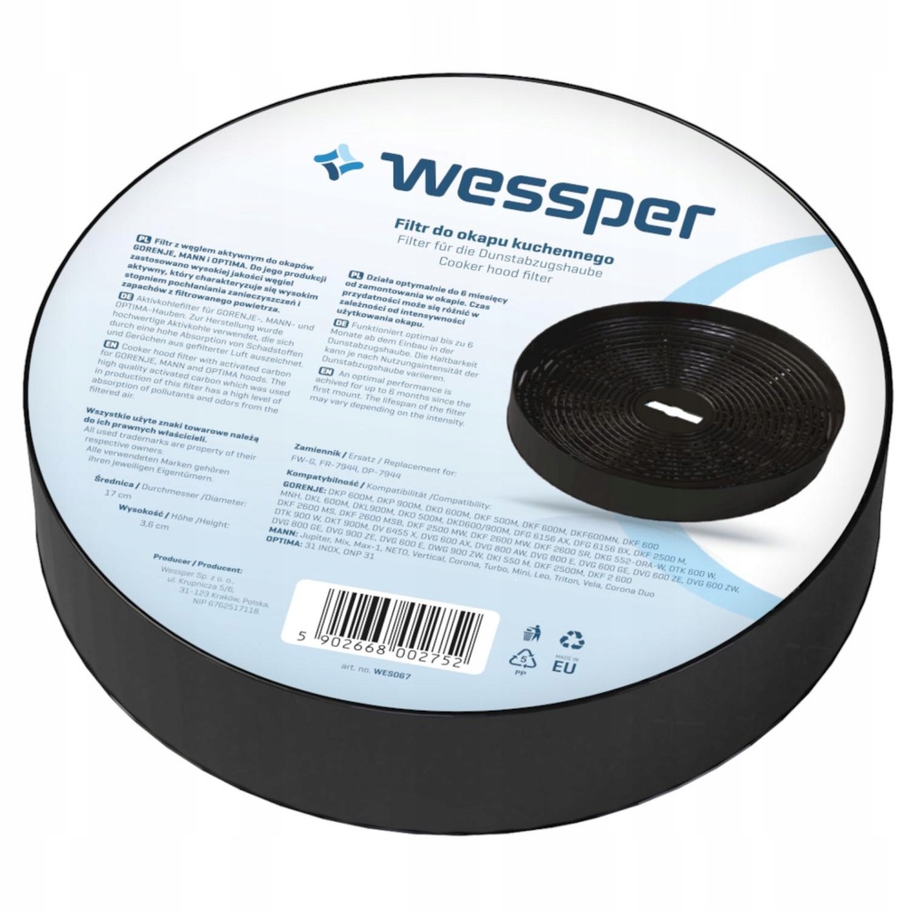 Filtr do okapu Gorenje DVG 600 WAV-B (Węglowy) - 13187269998 - oficjalne archiwum Allegro
