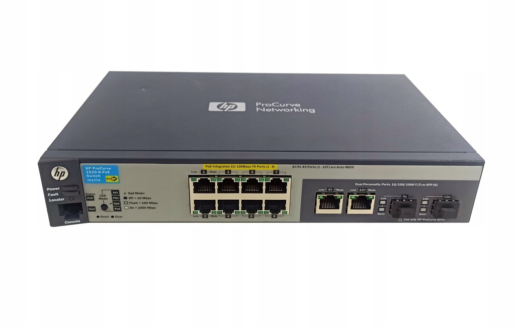 HP ProCurve 2520-8-PoE J9137A Switch 8 x 10/100 PoE - 15015609266 ...