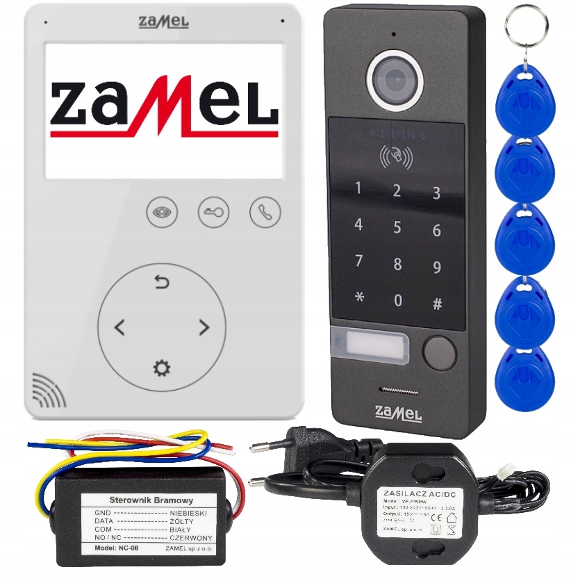 Wideodomofon przewodowy Brama ZAMEL RFID Szyfrator - 13156686335 ...