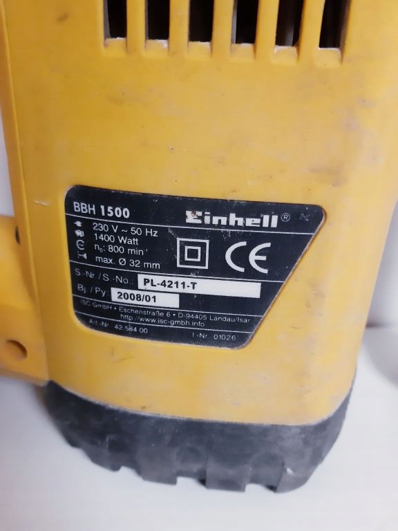 MŁOTOWIERTARKA EINHELL BBH 1500 - 9180155569 - oficjalne archiwum Allegro