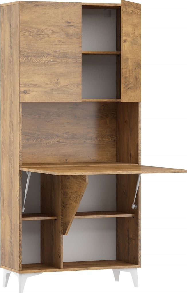 Biurko Rozkładane Regał i Szafka Półki Burgundzki - 12989463455 ...