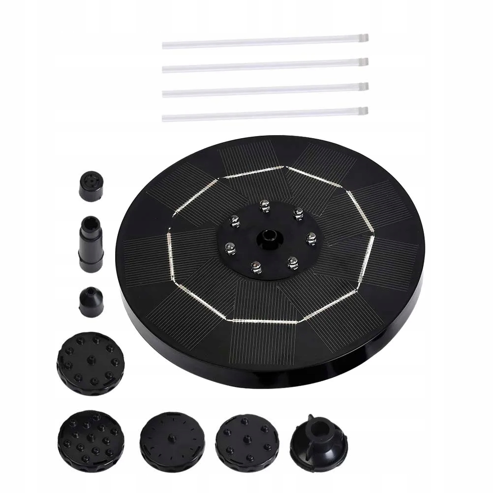 Solar Fountain Round Pool LED Decor Sprayer Water - 13777922824 ...