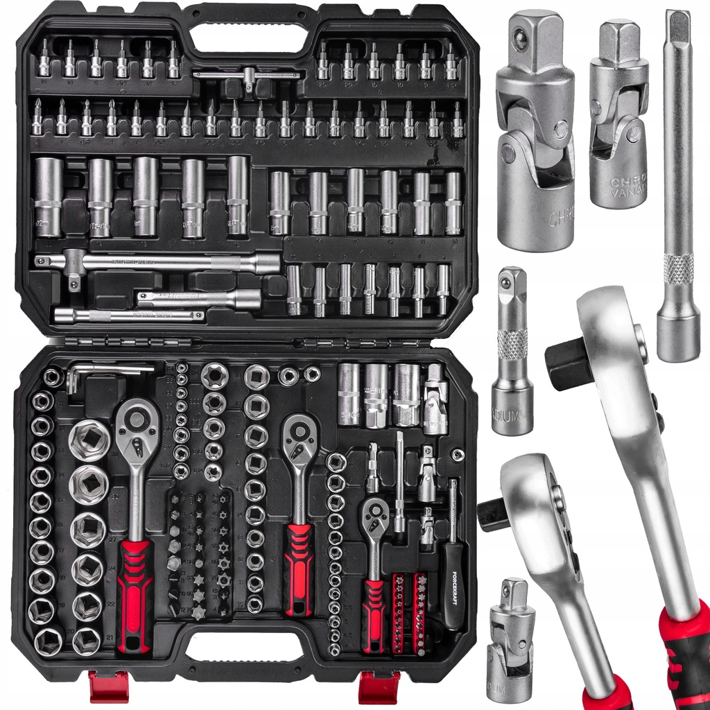 ZESTAW KLUCZY NASADOWYCH KLUCZE BITY NASADKI 172EL - 13622878951 - oficjalne archiwum Allegro